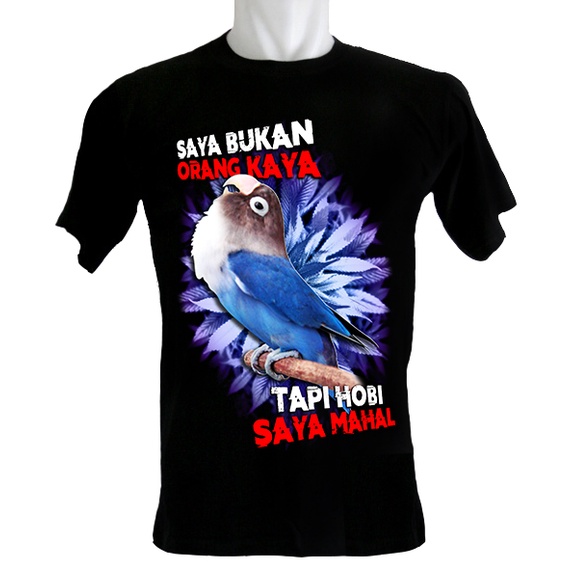 Jual Kaoskaoscorp - Kaos Lovebird Biru Hobi Mahal - Bahan Katun - Kerah ...