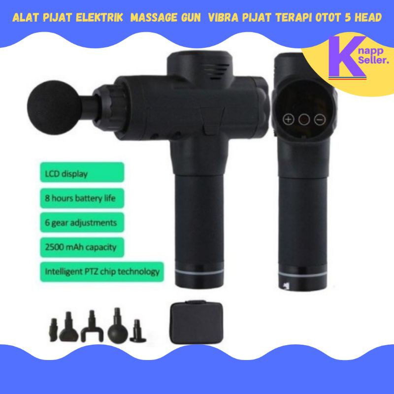 Jual Alat pijat elektrik Massage gun Vibra Pijat therapy Otot 5 Head ...