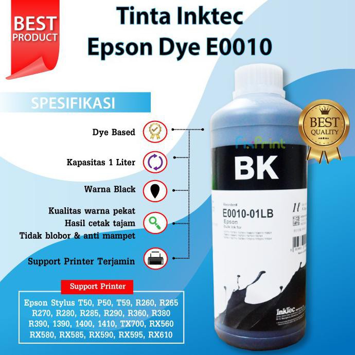 Jual Tinta Inktec E0010 Dye Base E0013 Pigment 1 Liter Refill Printer Epson - E0010 Dye Base ...
