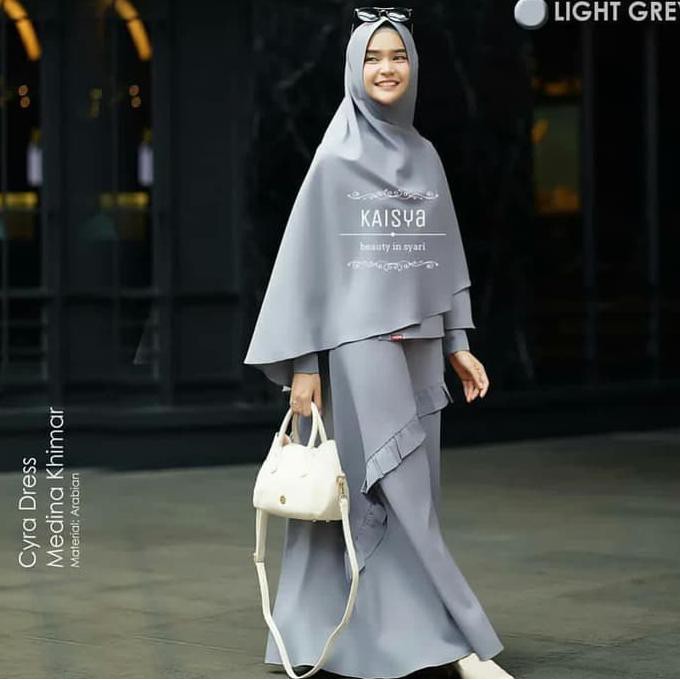 Jual JUS8 CYRA SYARI - BAJU GAMIS MODERN SET KHIMAR BAHAN MOSCREPE ...