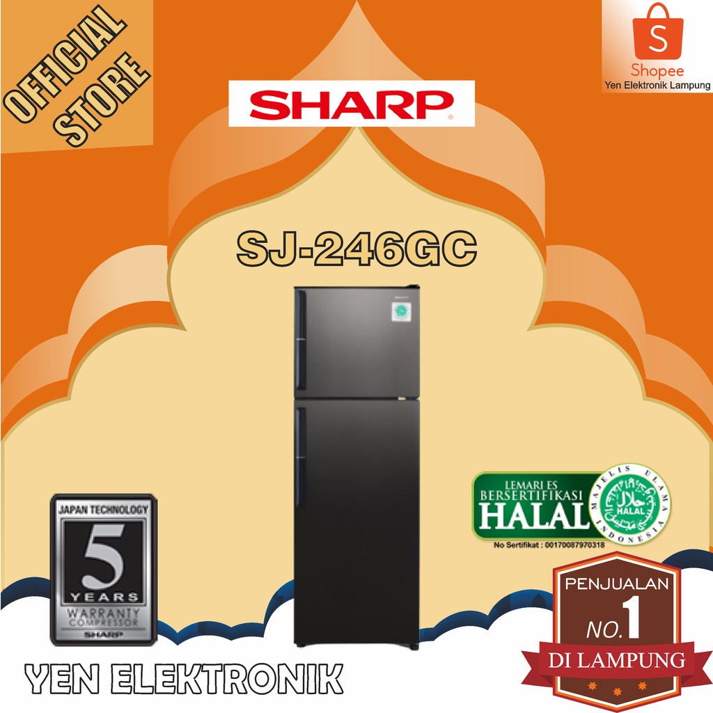 Jual Kulkas SHARP SJ 246 GC 2 Pintu Shine Garansi Resmi SHARP 5 Tahun ...