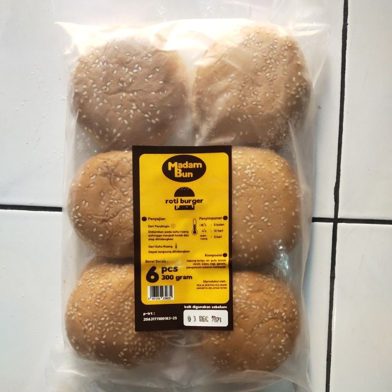 Jual MADAM BUN ROTI BURGER WIJEN 6PCS (300GR) | Shopee Indonesia