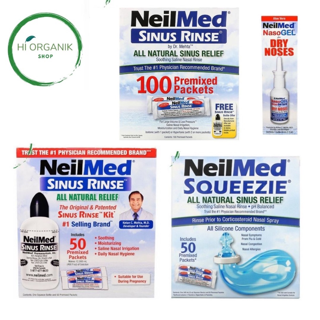 Jual Neilmed Sinus Rinse Packs Premix 100 pc; 50 pc; NeilMed Squeezie ...