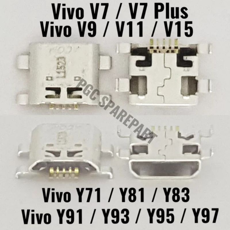 Jual Konektor Cas Charger Vivo V7 V7 Plus V9 V11 V15 Y71 Y81 Y83 Y91 Y91 Y93 Y95 Y97 Casan ...