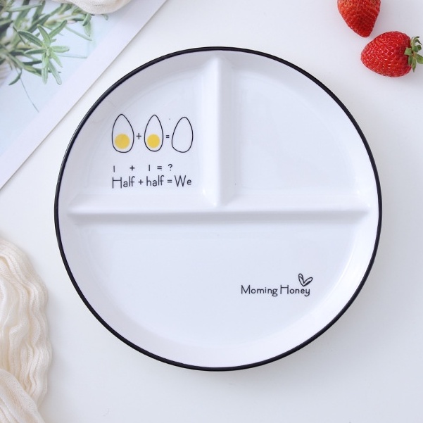 Jual Piring Diet Keramik Estetik / Aesthetic Plate for Diet / Divided ...