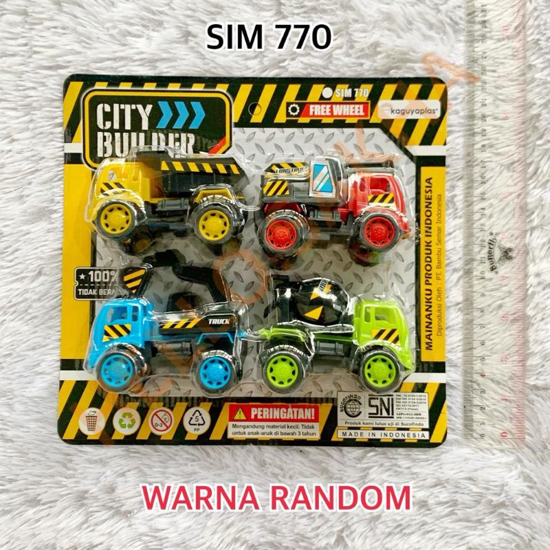 Jual MAINAN SIM 770 CITY BUILDER TRUK TRUCK ISI 4 PCS MOLEN BEKO DUMP ...
