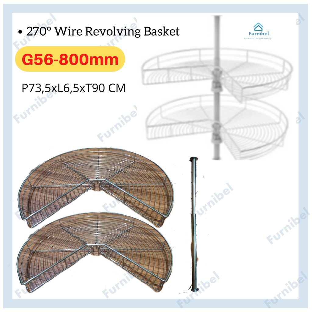 Jual G56-800mm - 270°Wire Revolving Basket,iron/ rak sudut putar ...