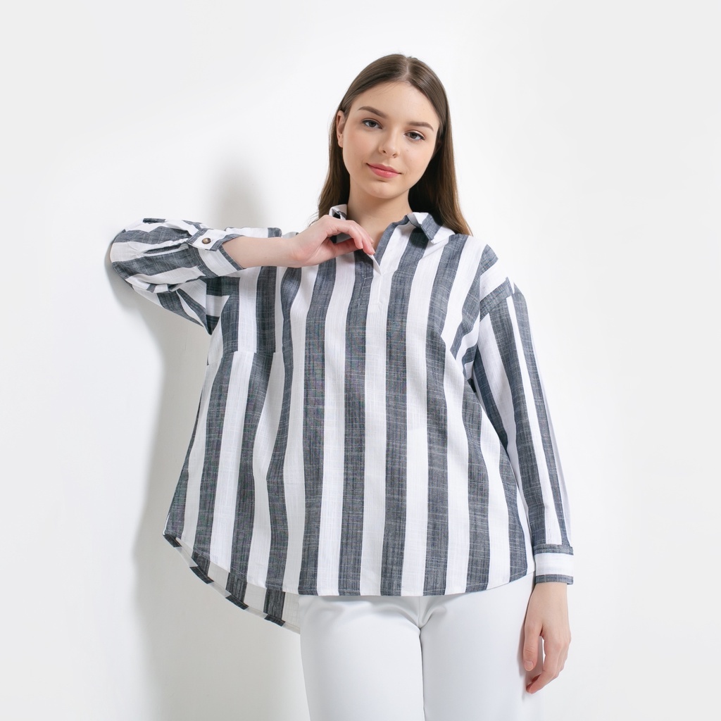 Jual Asiro Shopia Pure Linen Blouse Black | Shopee Indonesia