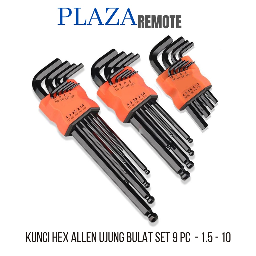 Jual KUNCI L HEX SOCKET BALLPOINT PEN END HEX T10 - T50 SET 9 PC UJUNG ...