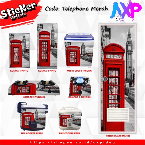 Jual Sticker Perabotan - TELPON UMUM MERAH | Shopee Indonesia