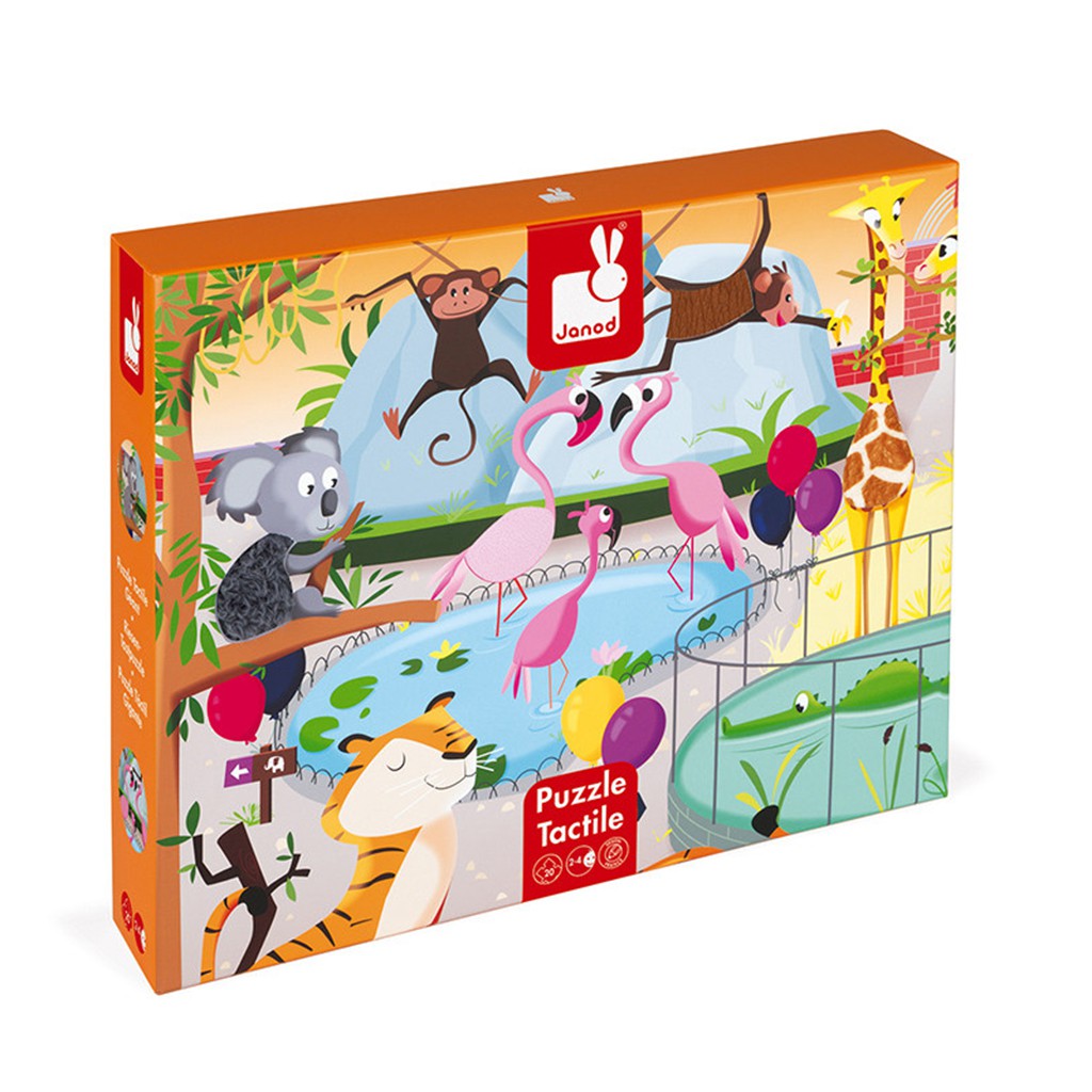 Jual Janod - Tactile Puzzle A Day at the Zoo -20pcs | Shopee Indonesia