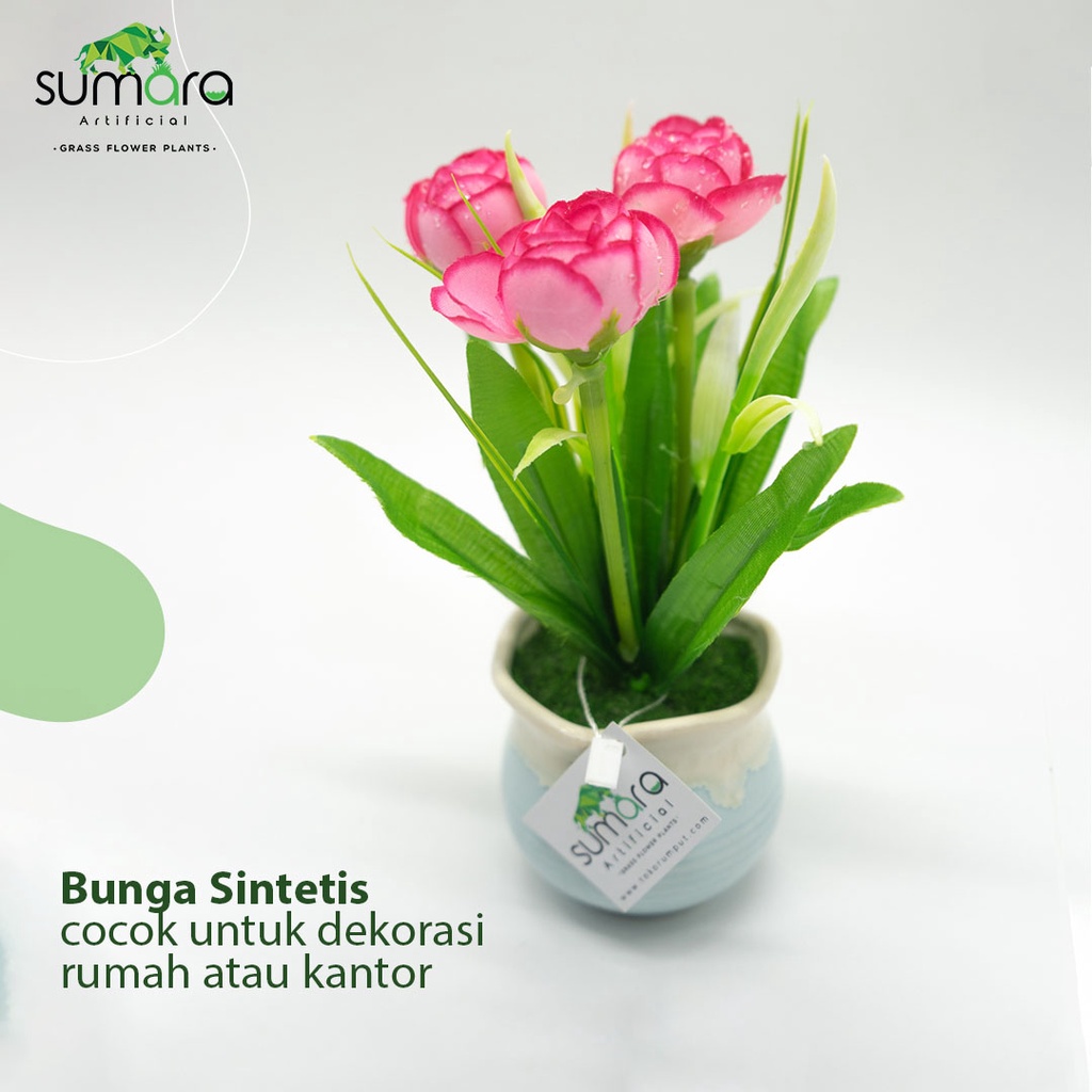 Jual Bunga Sintetis / Bunga Palsu Bunga Tulip Pot Keramik | Shopee ...