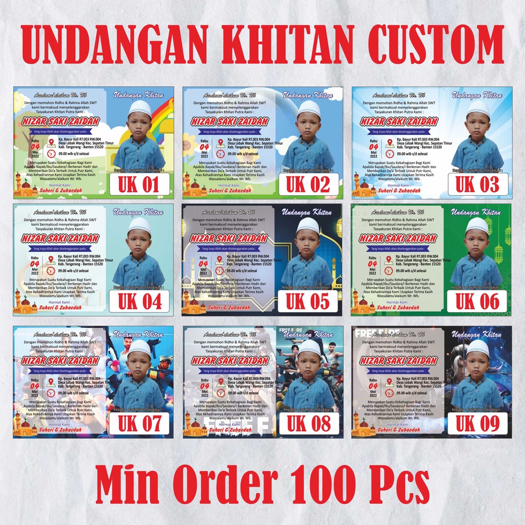 Jual CETAK UNDANGAN KHITAN FULL CUSTOM - CETAK UNDANGAN | Shopee Indonesia