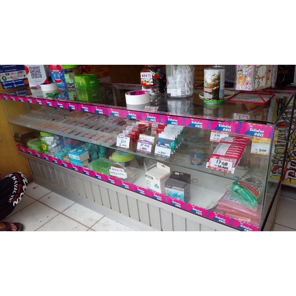 Jual Stiker etalase konter pulsa isi 7 lembar si dullur cell | Shopee ...