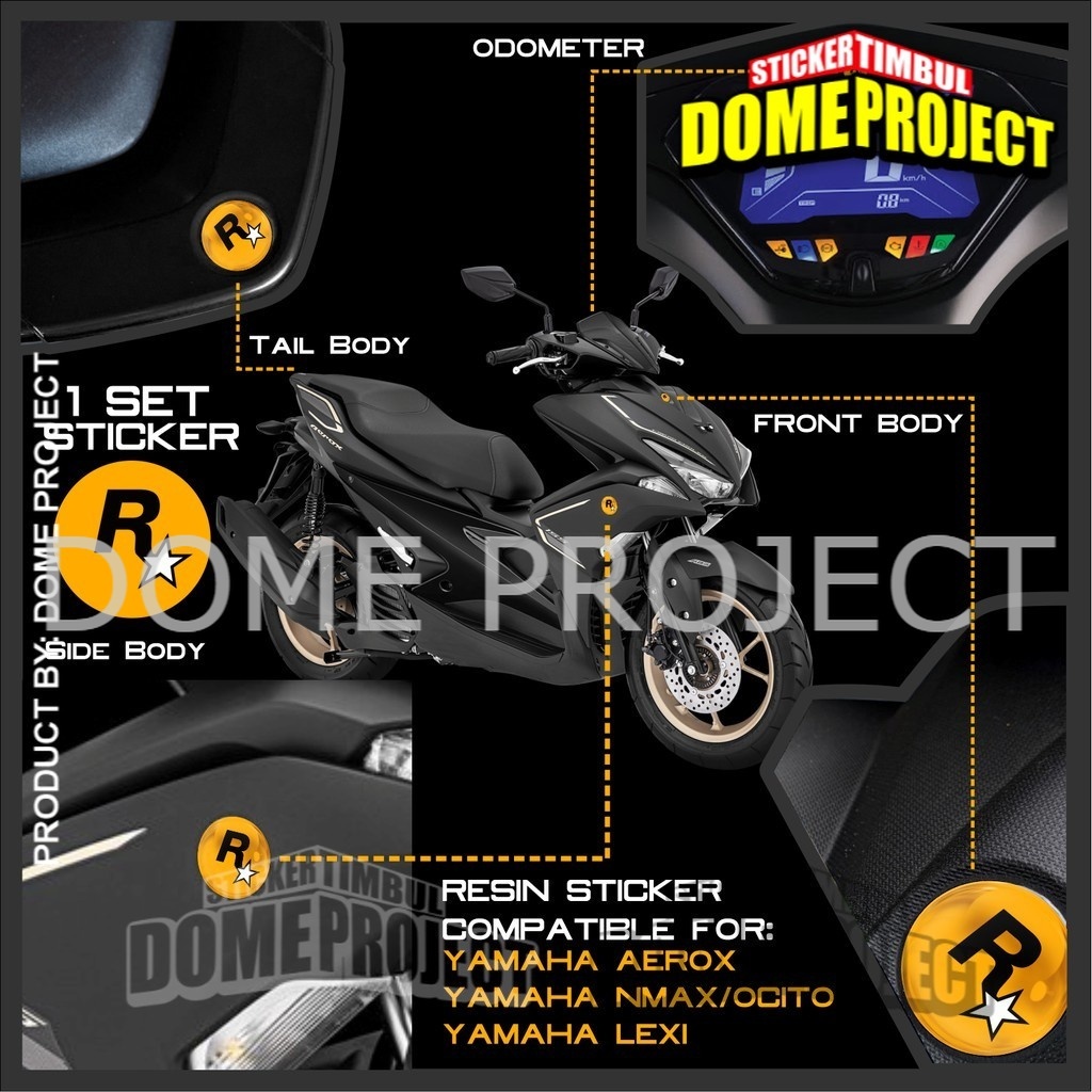 Jual STIKER ROCKSTAR MOTOR TIMBUL EMBLEM LOGO ROCKSTAR YAMAHA AEROX ...