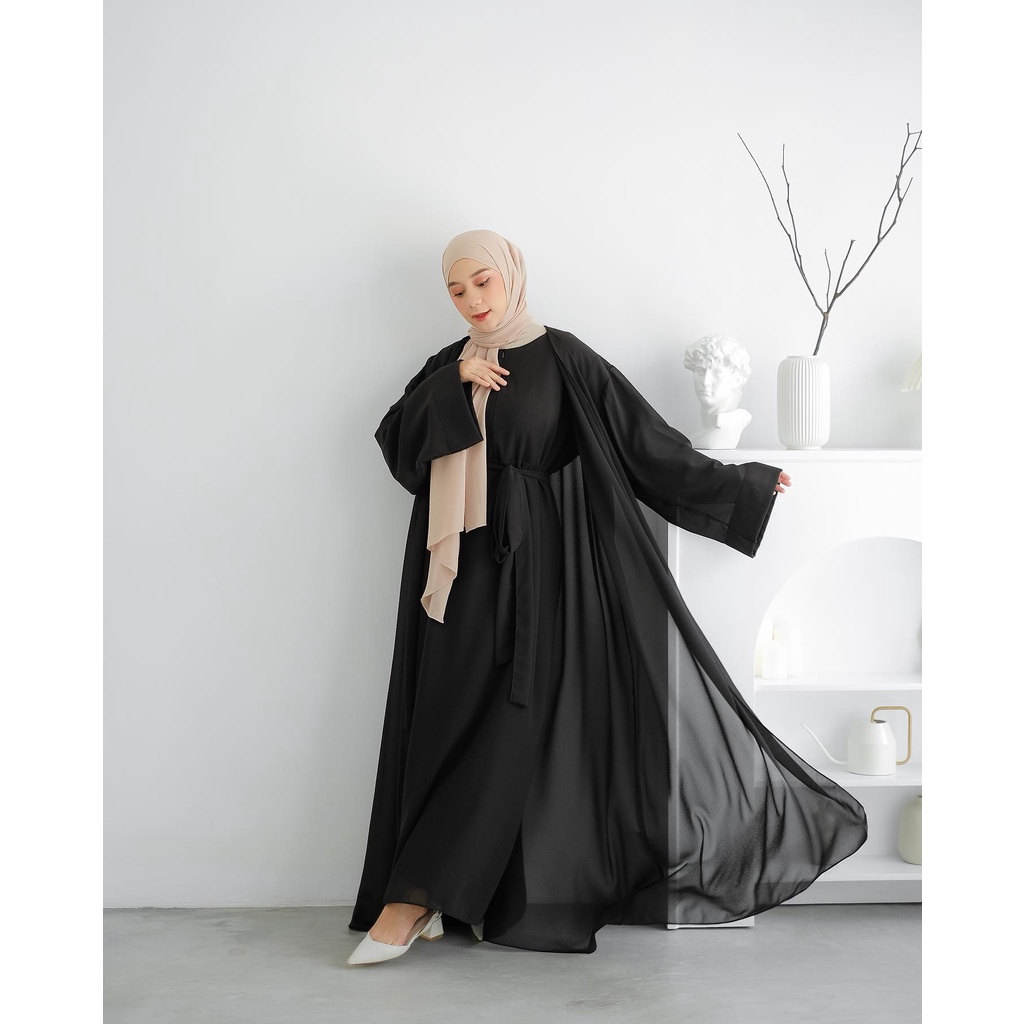 Jual LIDYRA SET LOONG CARDI ABAYA TURKI ADA SIZE S - XL JUMBO BAHAN SERUTI BABYDOLL DAPET INNER ...