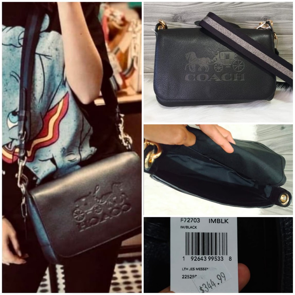Jual COACH Jess Jes Flap Messenger Black Original | Shopee Indonesia