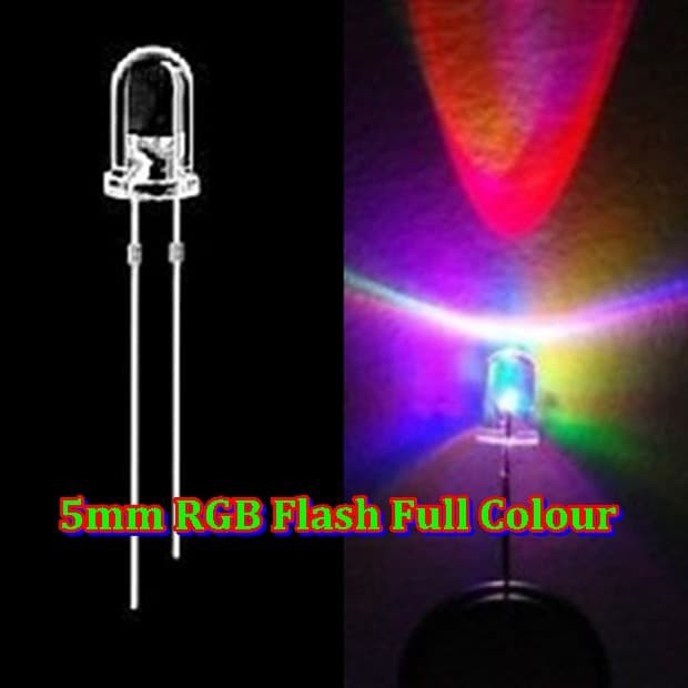 Jual Lampu LED 5mm RGB Pelangi 3 warna 7 Warna, Biru Merah HIjau ...