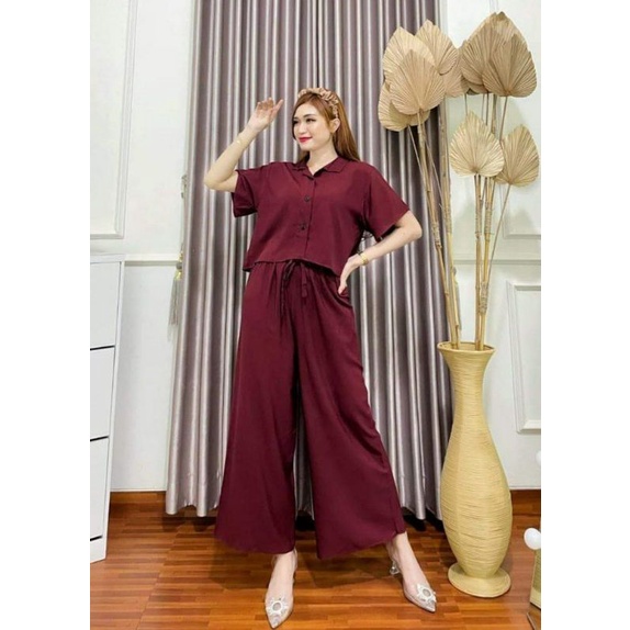 Jual ONE SET CROP POLOS JUMBO | SET CROP WANITA | SETELAN KEKINIAN LD ...