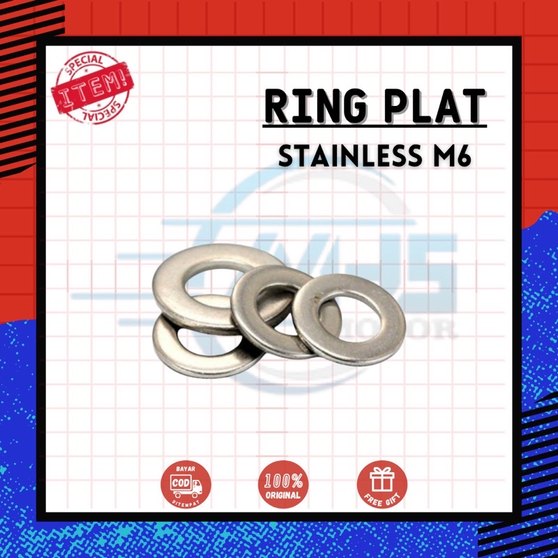 Jual Ring Plat M6 / 6MM Stainless Steel 304 Tebal | Shopee Indonesia