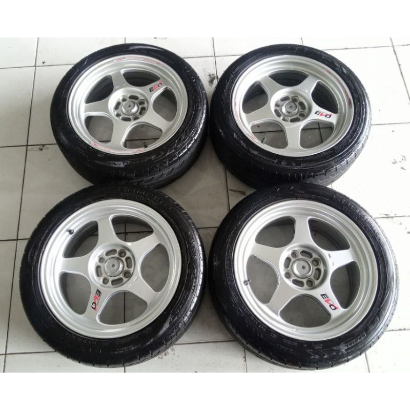 Jual Velg Variasi Pelek Mobil Second Spoon Ring 16 Pcd 4x100 + Ban 195 50 r16 buat mobil Brio ...