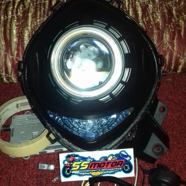 Jual HEADLAMP / REFLEKTOR / LAMPU DEPAN BILED PROJIE WST PROJECTOR YAMAHA FINO 125 | Shopee ...