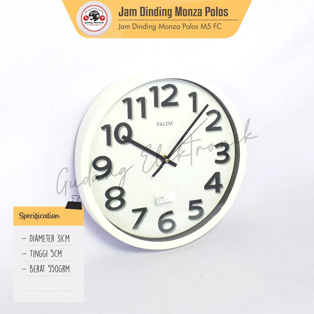 Jual Jam Dinding Monza Polos M5 FC | Shopee Indonesia