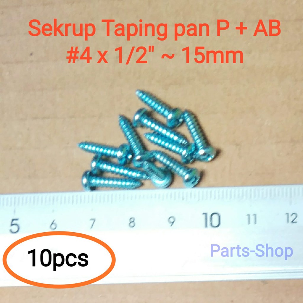Jual 10pcs #4 x 1/2" Sekrup Taping pan P + AB Tapping Screw #4 x 1/2 ...