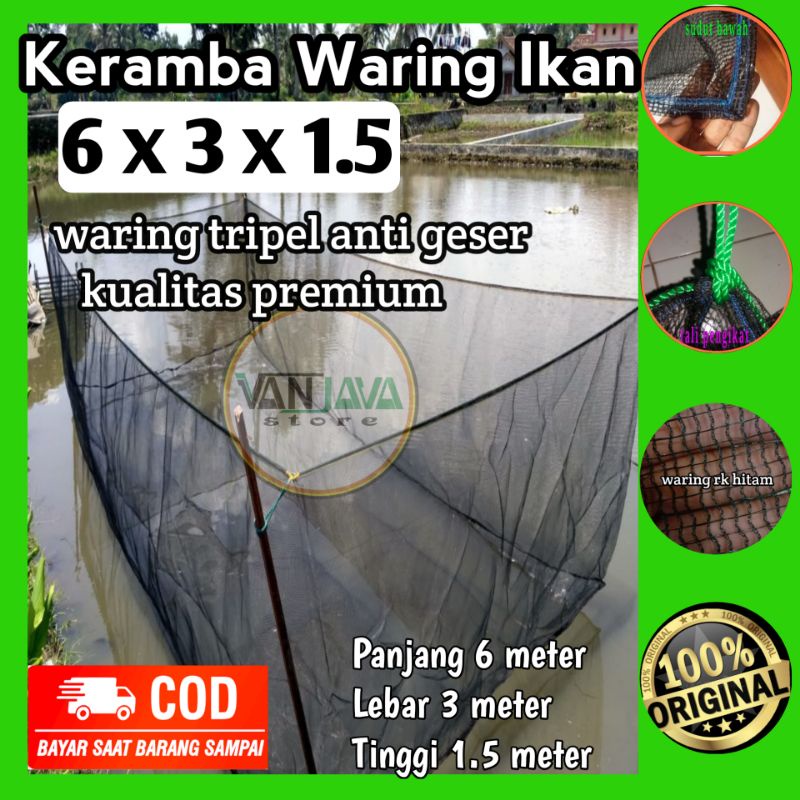 Jual keramba jaring ikan karamba hapa ikan besar 6x3x1.5 kramba waring ...
