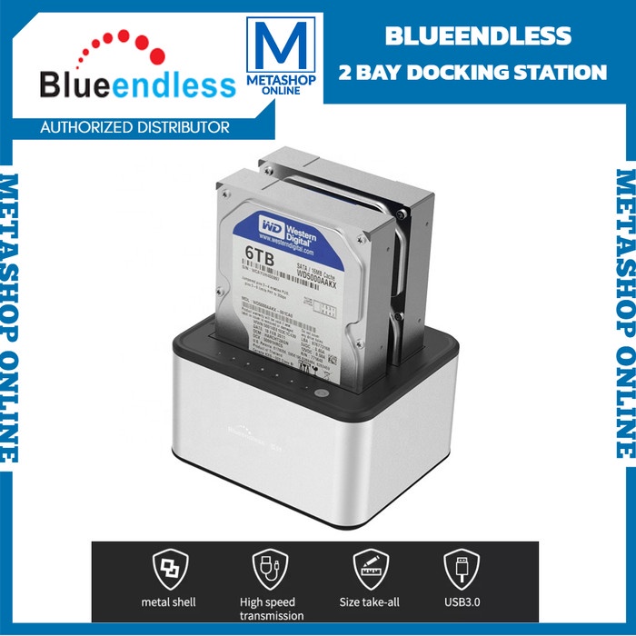 Jual BLUEENDLESS 2 Bay Docking Station Dual Alumunium HDD SSD USB 3.0 Sata | Shopee Indonesia