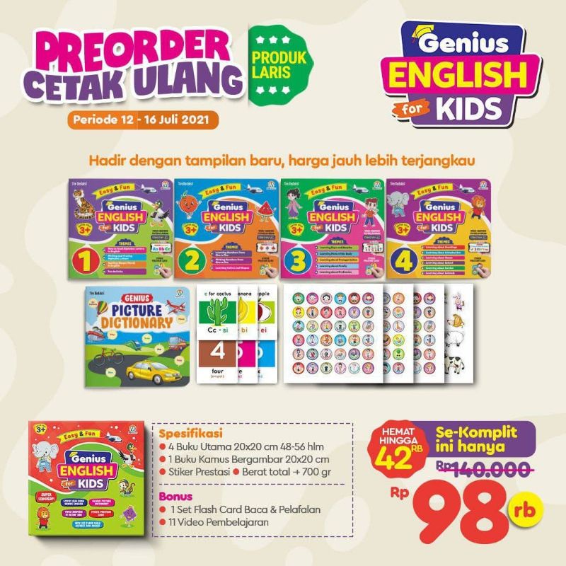 Jual Buku GENIUS ENGLISH FOR KIDS GENKIDS | Shopee Indonesia