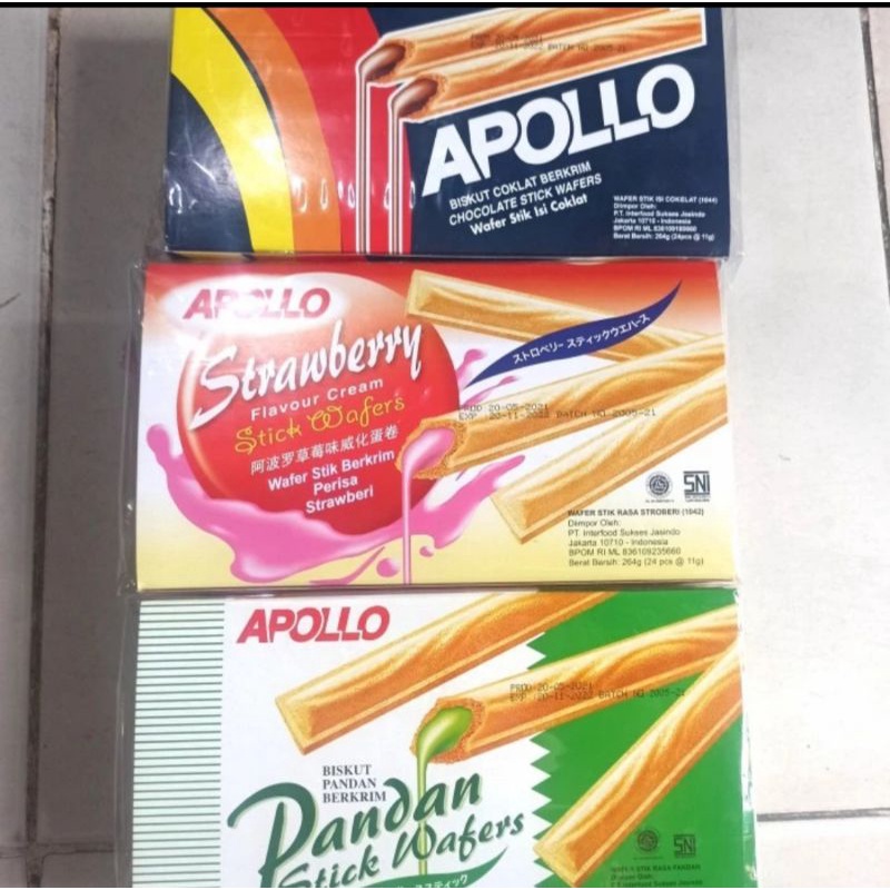 Jual Apollo Wafer Stick All Variant 264g / Apollo Biskuit Wafer Bar All ...