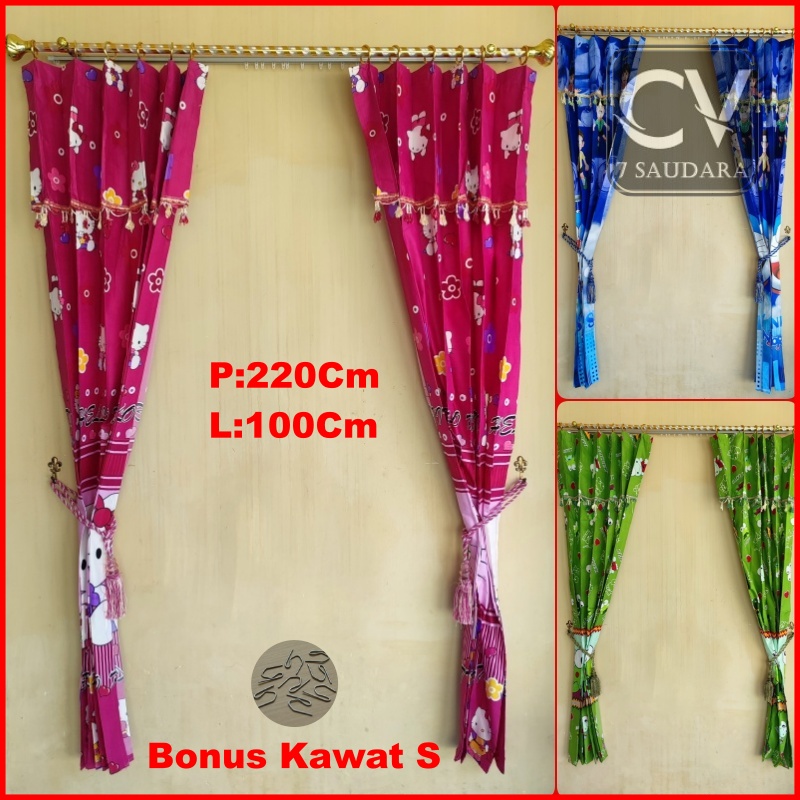 Jual Tirai Pintu Gorden Hordeng Korden Gorden Plisket Prada Poni Motif ...