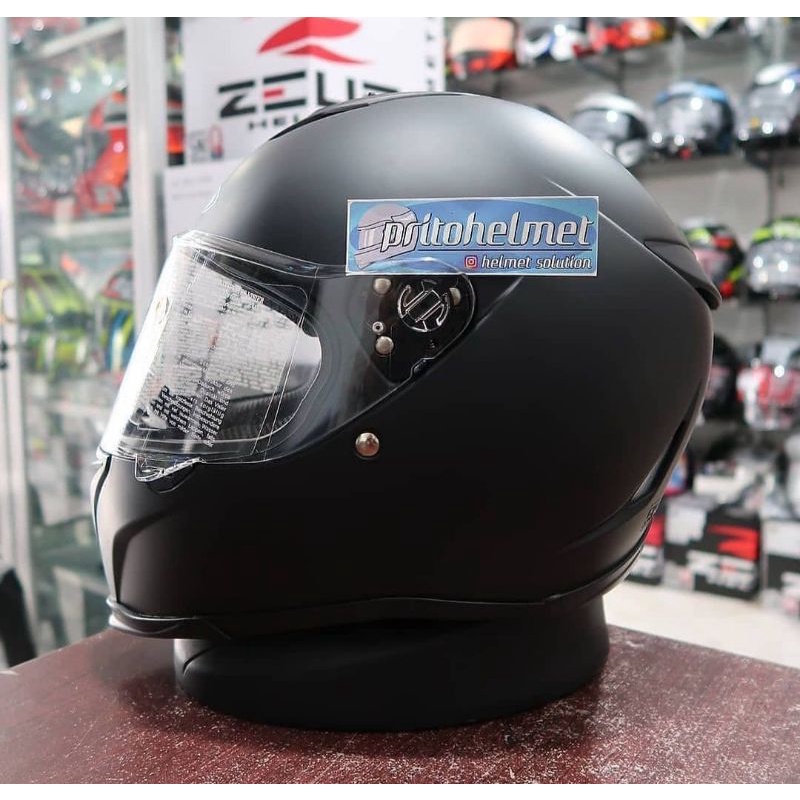 Jual Zeus 822B Black Matt Free Visor Dark | Shopee Indonesia