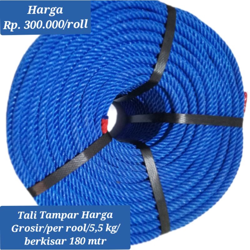 Jual Tali tampar 8 mm, harga partai, 1 roll/5,5 kg/180 mtr | Shopee ...