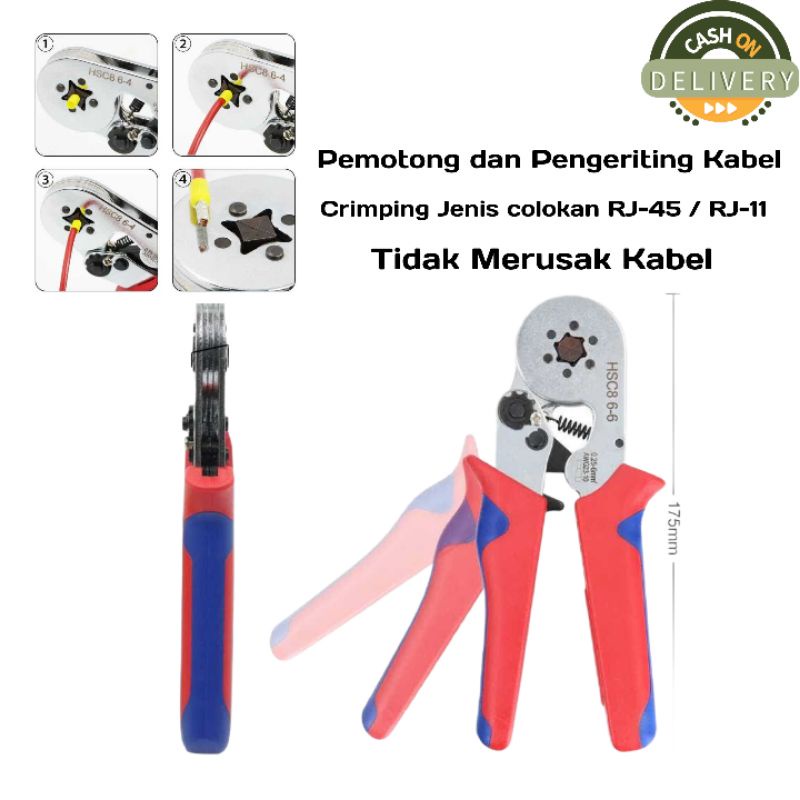 Jual pemotong dan penjepit pengeriting kabel Tang Crimper cable LAN ...