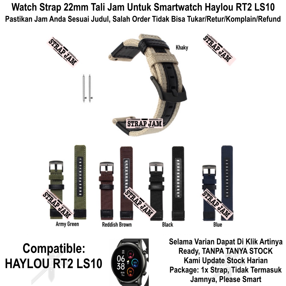 Jual WOVEN Tali Jam Haylou RT2 LS10 - Strap Smartwatch 22mm Nylon Kain ...