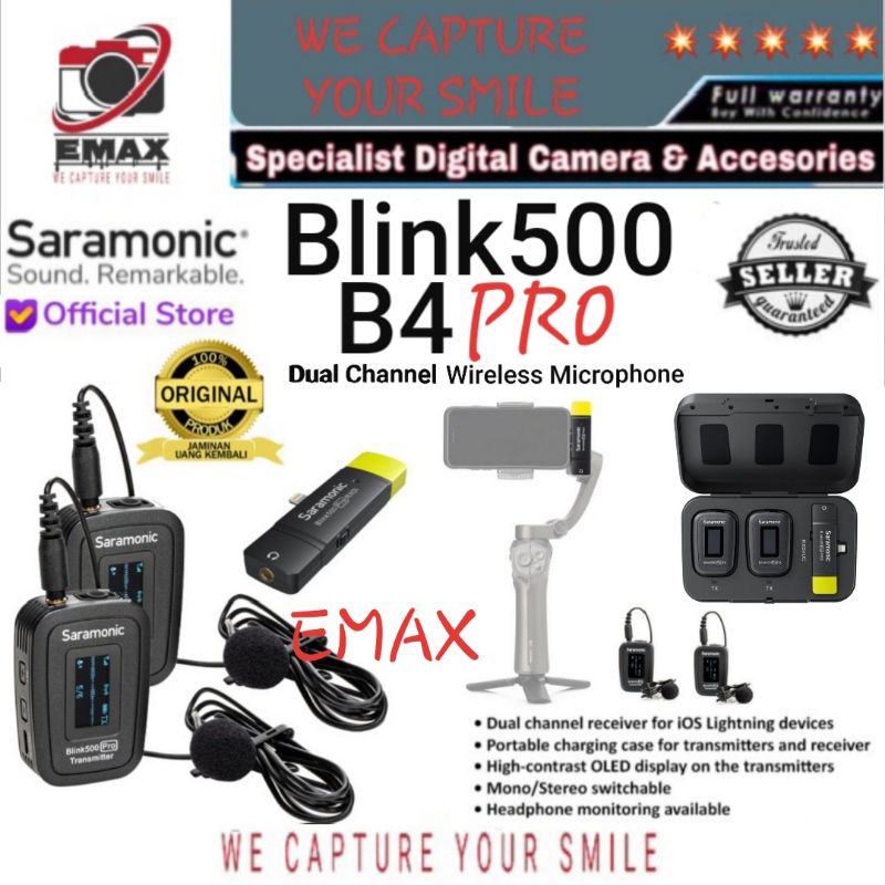 Jual Saramonic Blink 500 Pro B4 B3 Clip On Wireless Microphone Mic