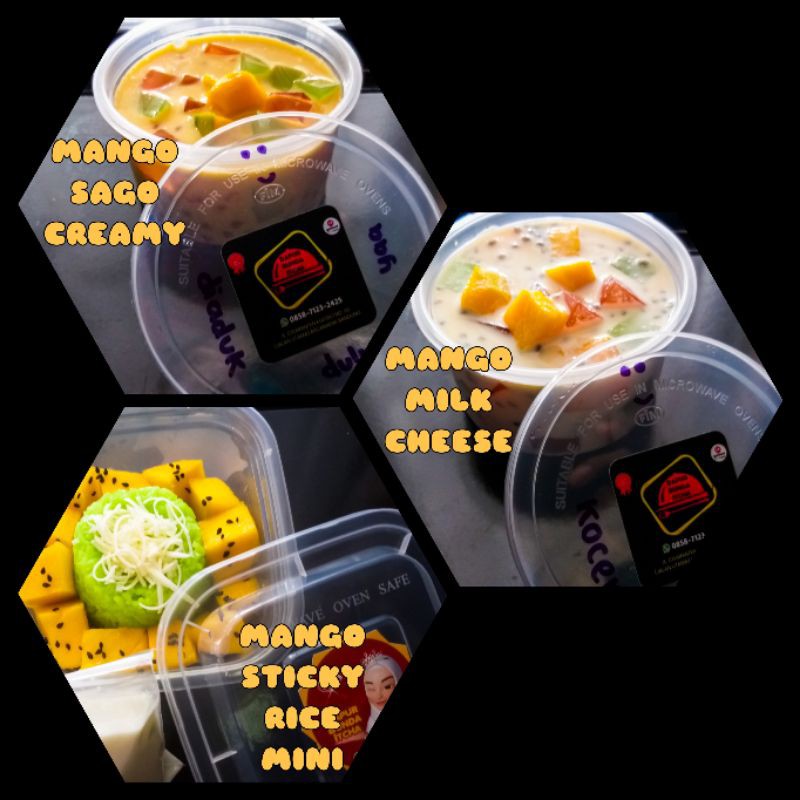 Jual 1 paket isi Mango Sago+Mango Sticky Rice Mini+Mango Cheese ...