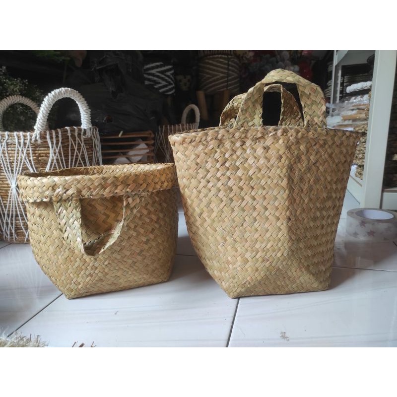 Jual cover pot purun uvo / bely purun pot anyam belly tasel renda ...