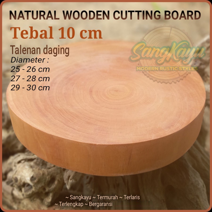 Jual SangKayu Talenan Daging Besar Tebal 10 cm Talenan Kayu Bulat ...