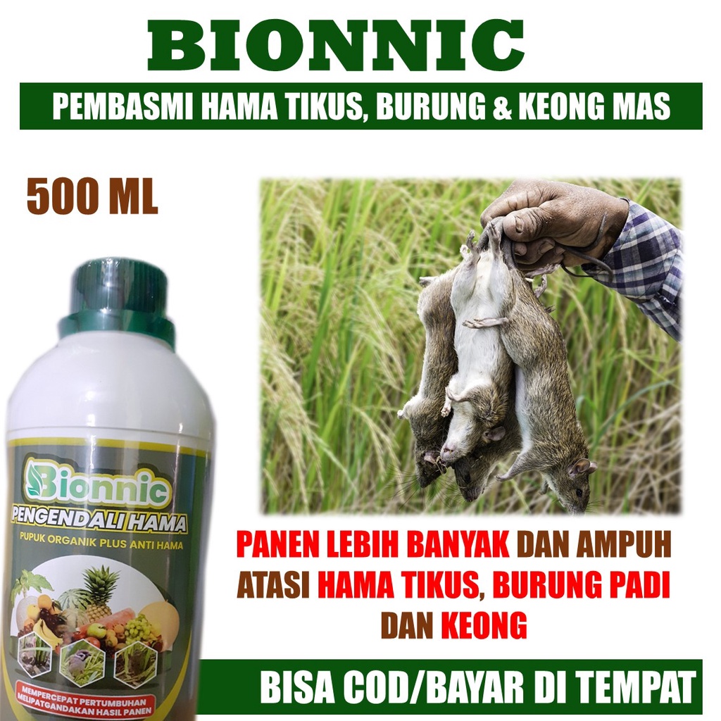 Jual Pestisida Semprot BIONNIC 500 ml Atasi Hama Tikus Padi dan Jagung ...
