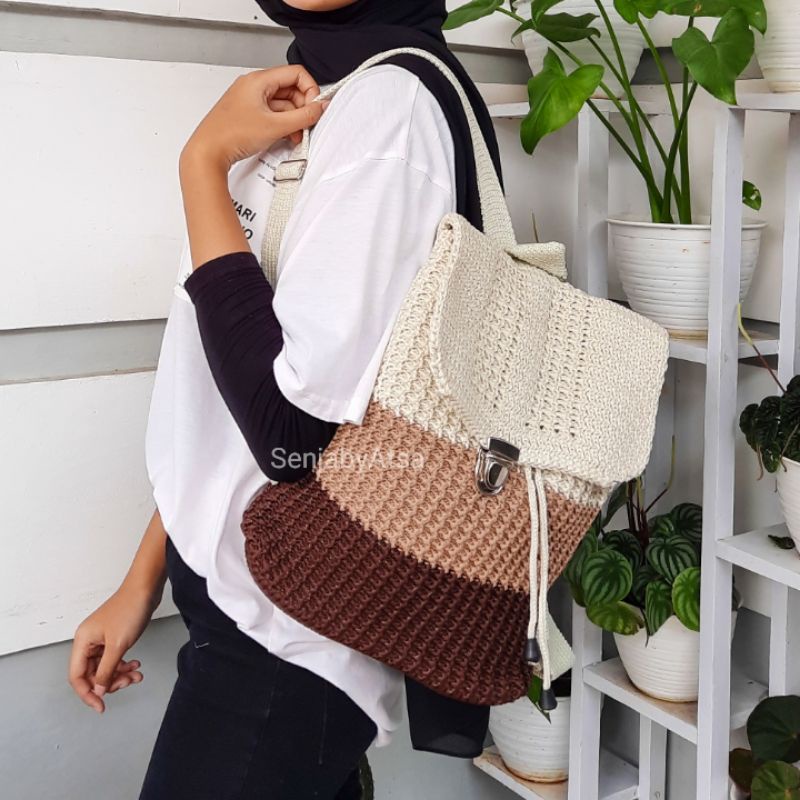 Jual Tas Ransel Rajut Blaster - SenjabyAtsa | Shopee Indonesia
