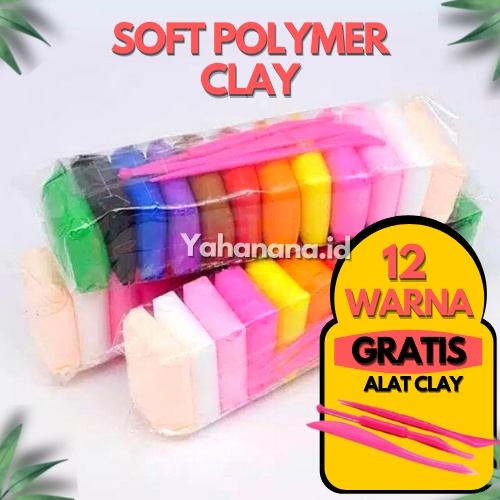 Jual SOFT CLAY/ LIGHT CLAY 12 WARNA / AIR DRY CLAY / SUPER LIGHT CLAY ...