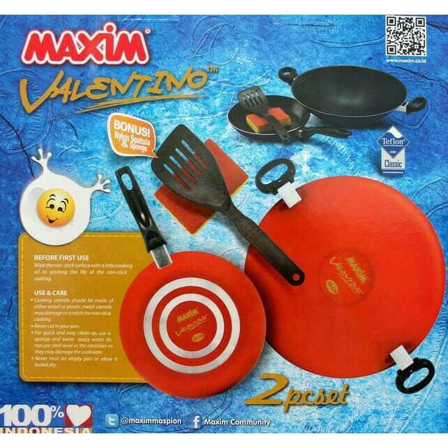 Jual Wajan Maxim Valentino Set 2 in 1 / Anti Lengket | Shopee Indonesia
