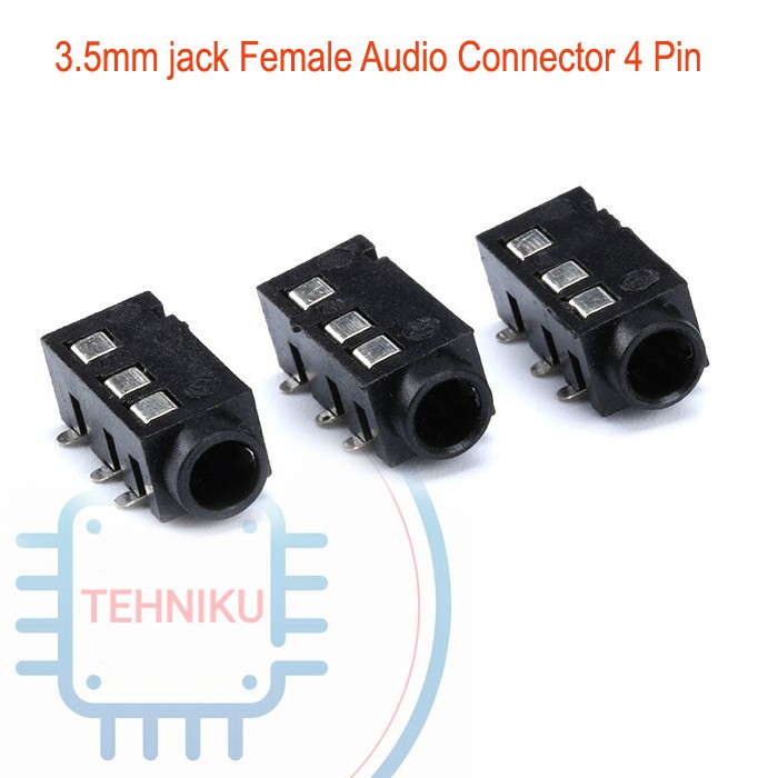 Jual 3.5mm jack Female Audio Connector 4 Pin DIP Headphone Jack Socket ...