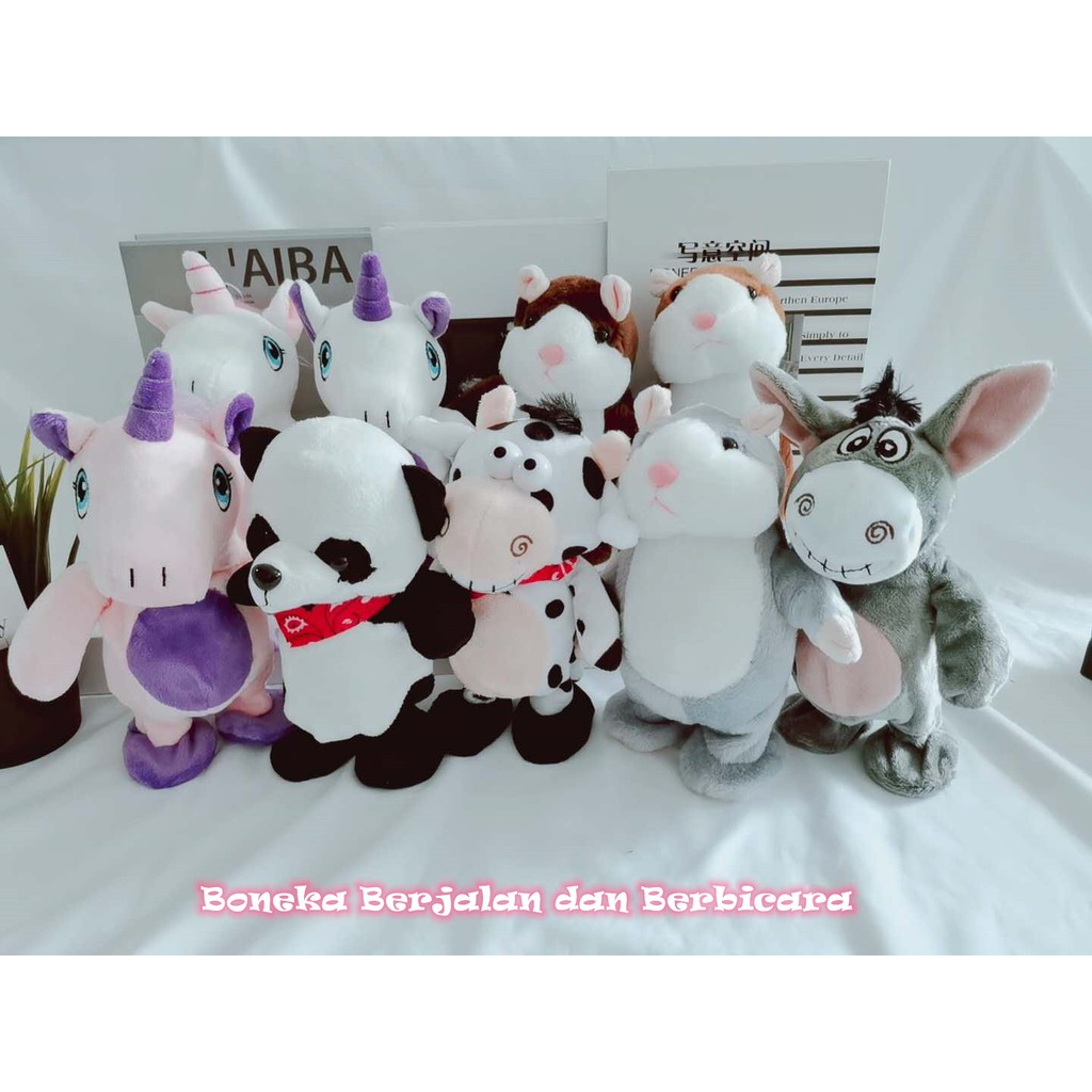 Jual Boneka Talking walking/hamster/keleday/panda/sapi/squid game Musik ...