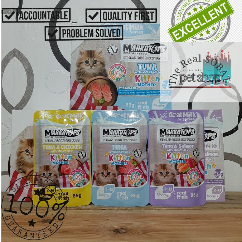 Jual Markotops Kitten & Mother Pouch 85 Gram Makanan Kucing Basah 85 ...