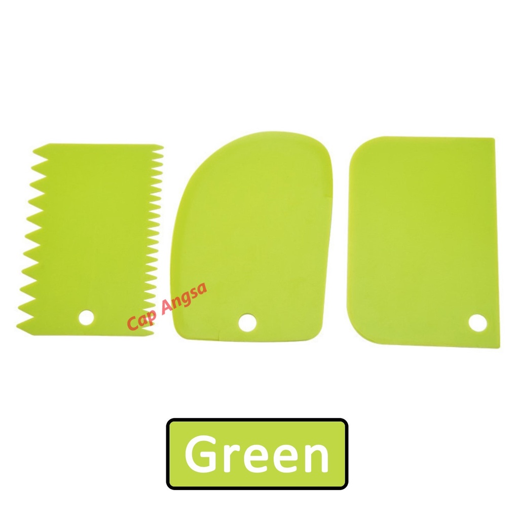 Jual PEMOTONG ADONAN 3 PCS SCRAPPER SCRAPER SPATULA MOUSSE FONDANT ...