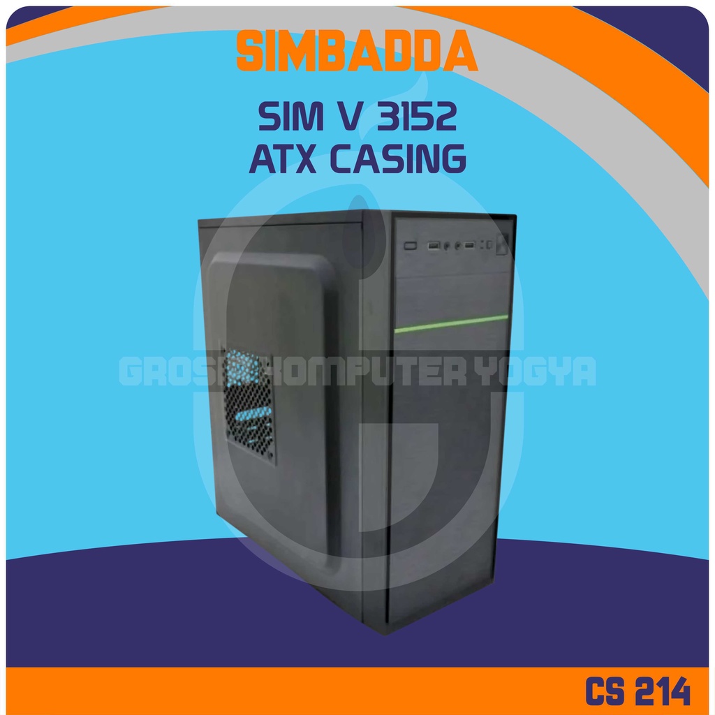 Jual Simbadda Sim V 3152 Full Black Painting ATX Casing + PSU 380W | Shopee Indonesia